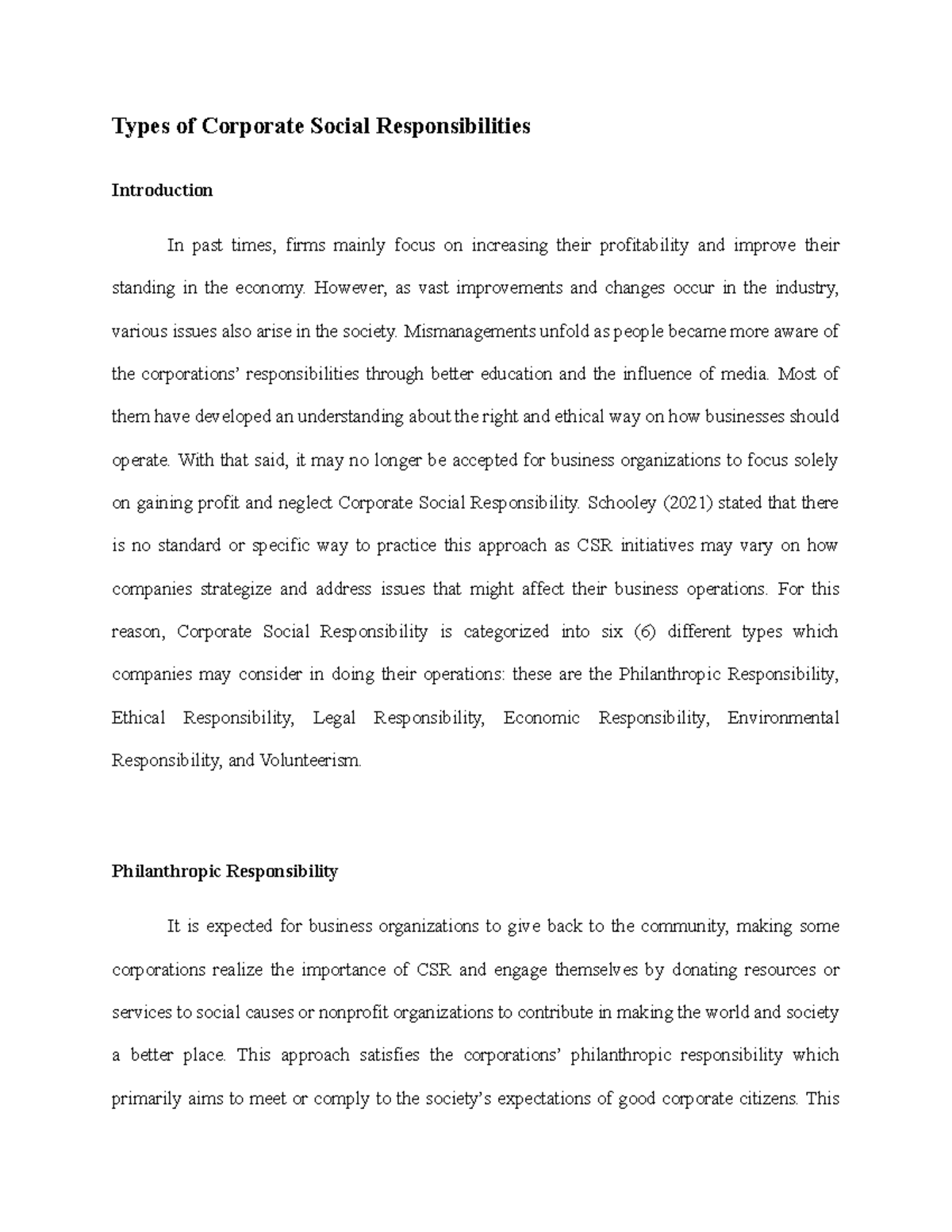 Different Types of CSR - Types of Corporate Social Responsibilities ...
