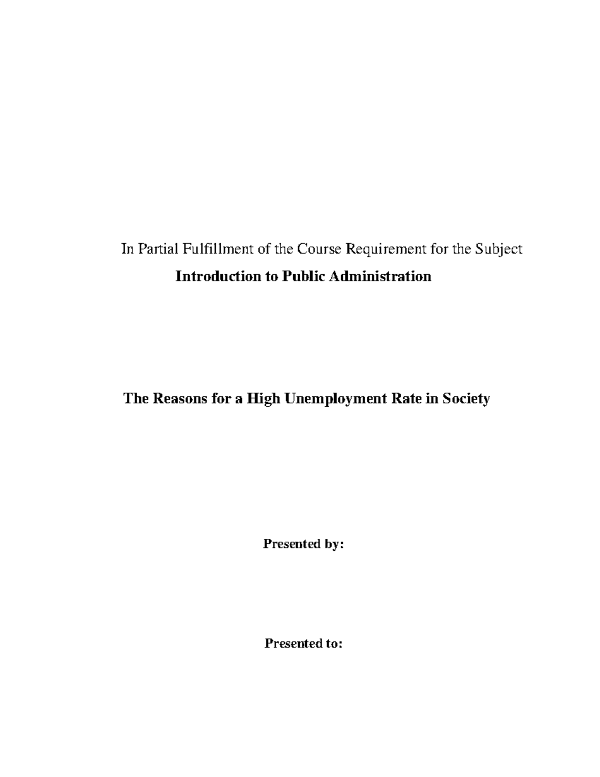 Terminal- Paper 1 - In Partial Fulfillment of the Course Requirement ...