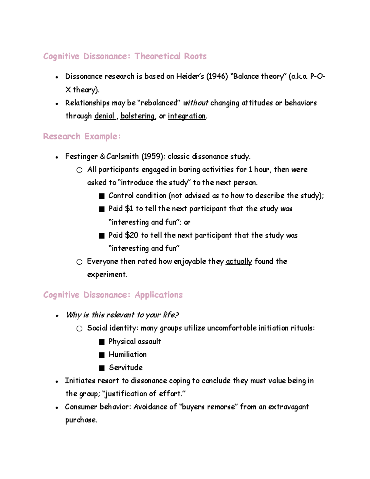 Cognitive Dissonance Theoretical Roots - k. P-O- X theory ...