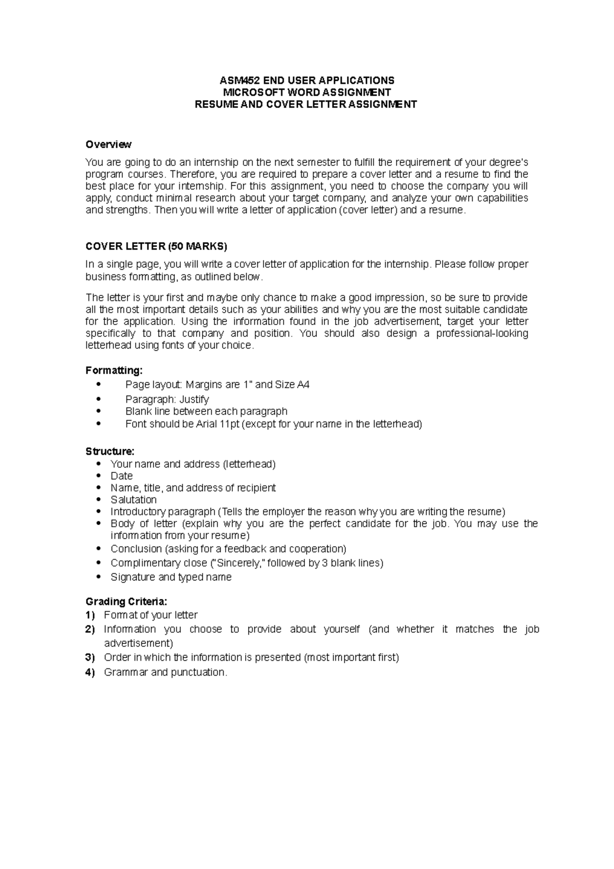 Assignment 1 ( Mswords) MAY 2022 - ASM452 END USER APPLICATIONS ...