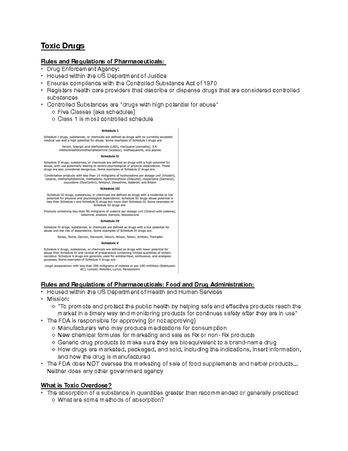 Notes on Toxic Drugs - Toxic Drugs Rules and Regulations of ...