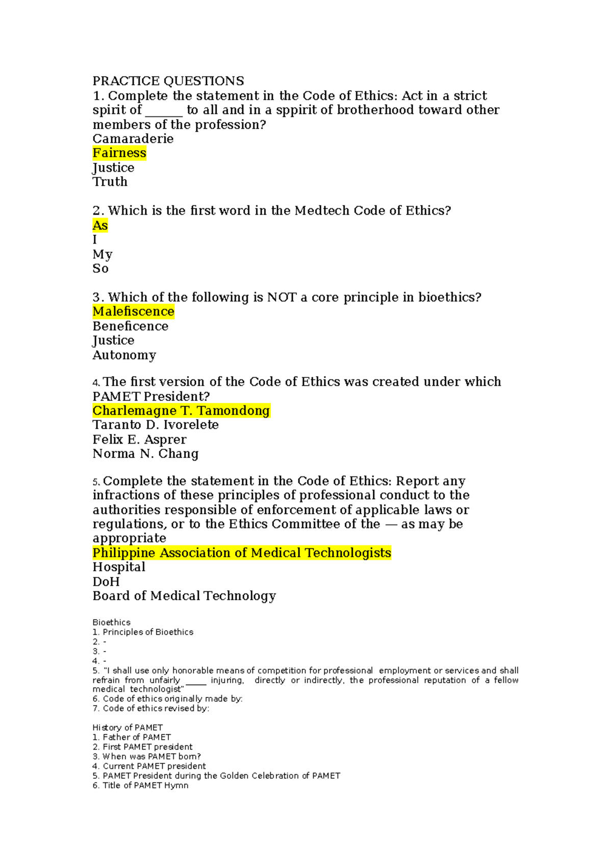 Practice Questions - PRACTICE QUESTIONS 1. Complete the statement in ...