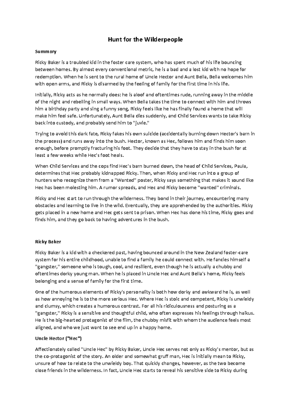 Hunt for the Wilderpeople - Hunt for the Wilderpeople Summary Ricky ...