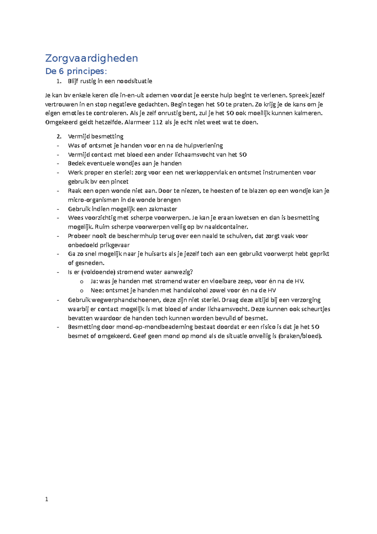 Zorgvaardigheden volledig klaar - Zorgvaardigheden De 6 principes ...