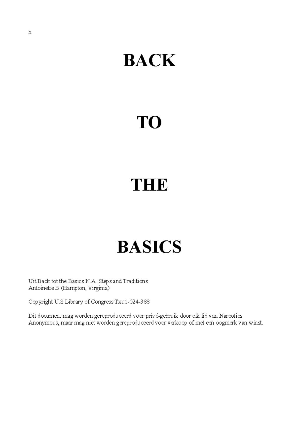 Kopie van Back to the Basics Steps and Traditions Antoinette NL - h ...