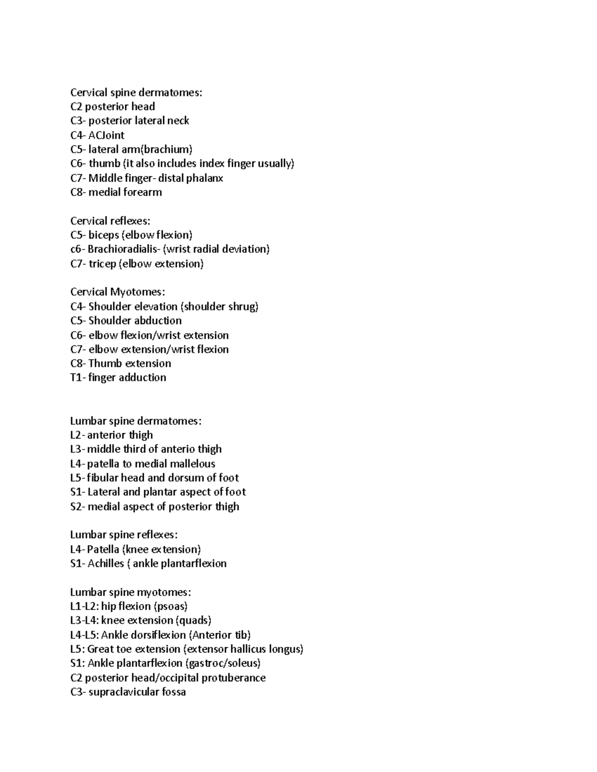 Myotomes and dermatomes - Cervical spine dermatomes: C2 posterior head ...