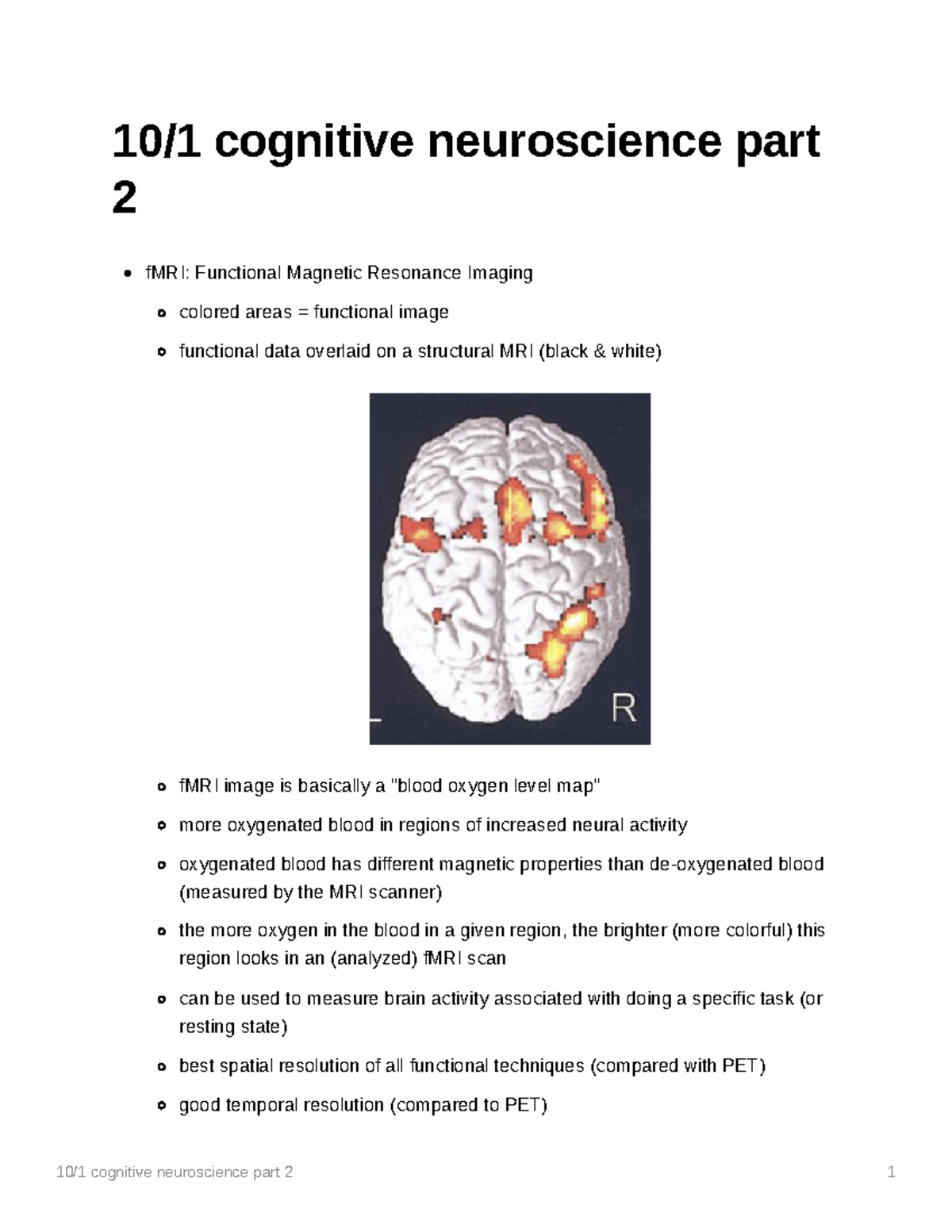 10/1 cognitive neuroscience part 2 - 10/1 cognitive neuroscience part 2 ...