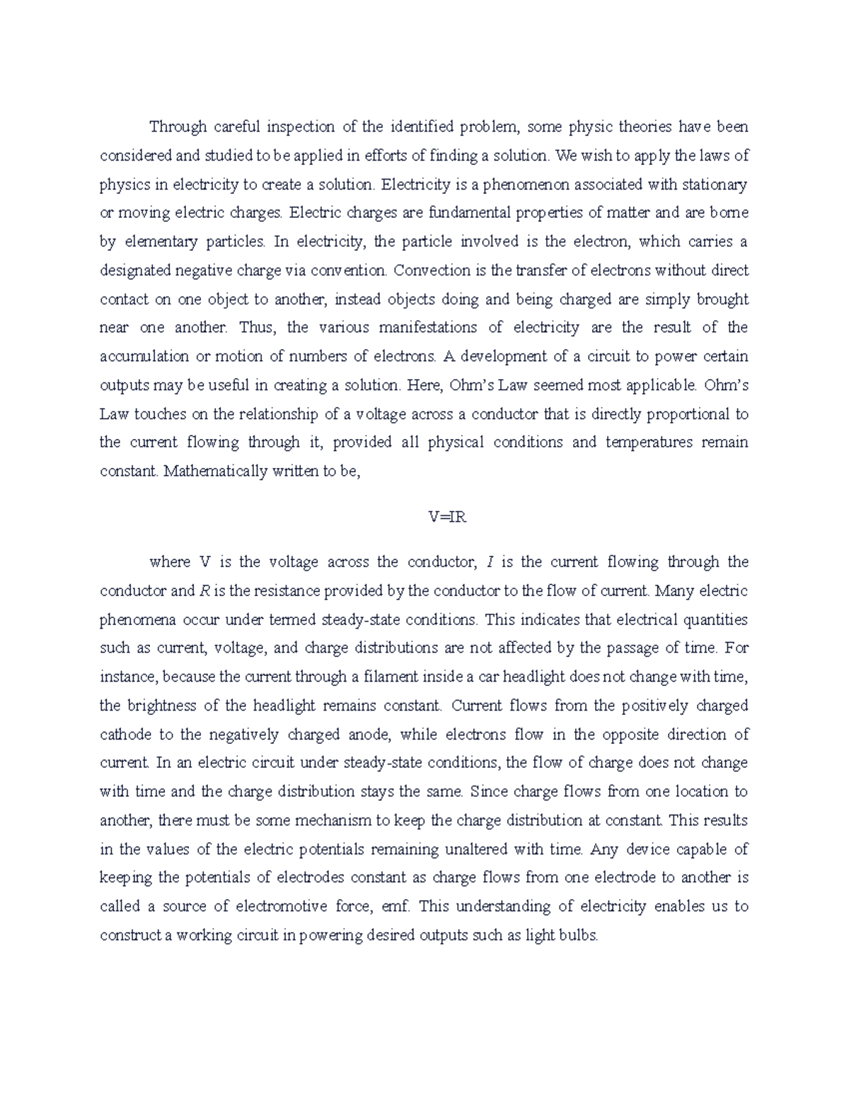 PHY098 PROB- Solving Analysis - Through careful inspection of the identified problem, some ...