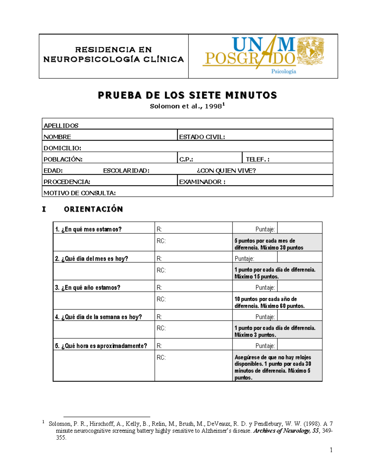 10 Prueba De Los Siete Minutos R E S R E S Ii Dd E N Ce N C Ii Aa E