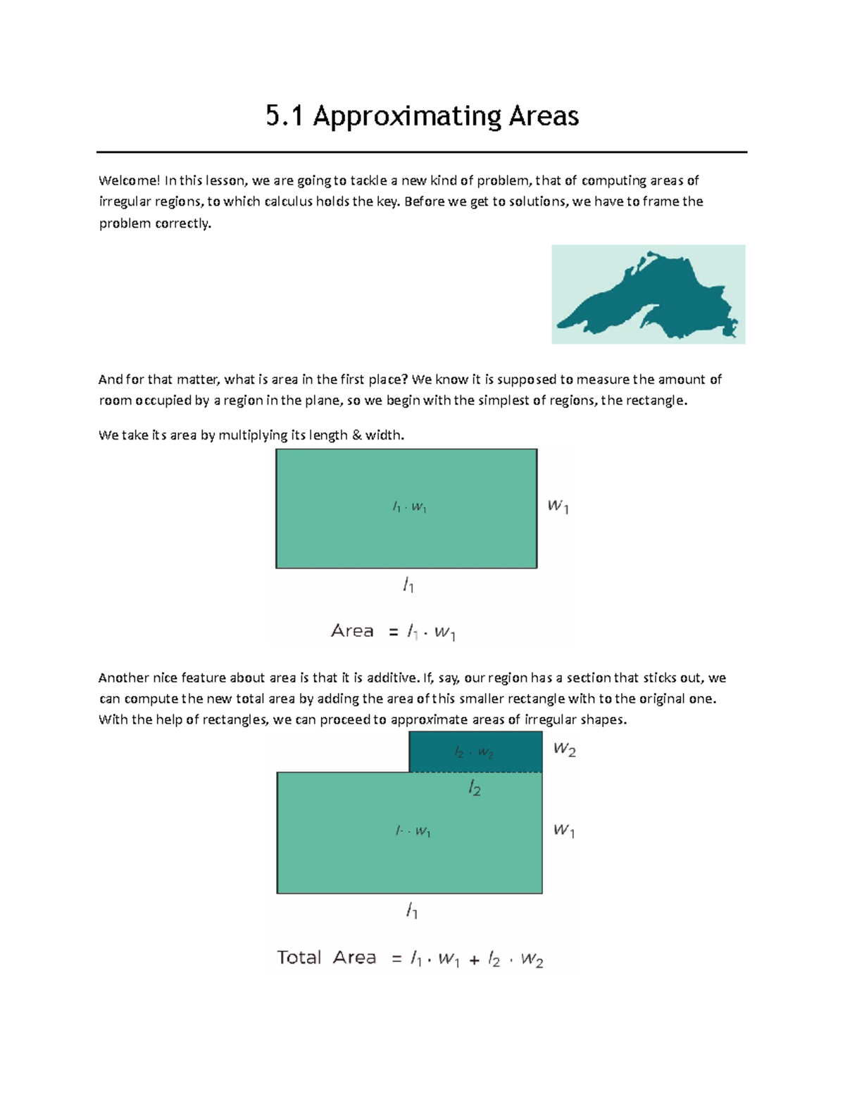 5.1 Approximating Areas - 5 Approximating Areas Welcome! In this lesson ...
