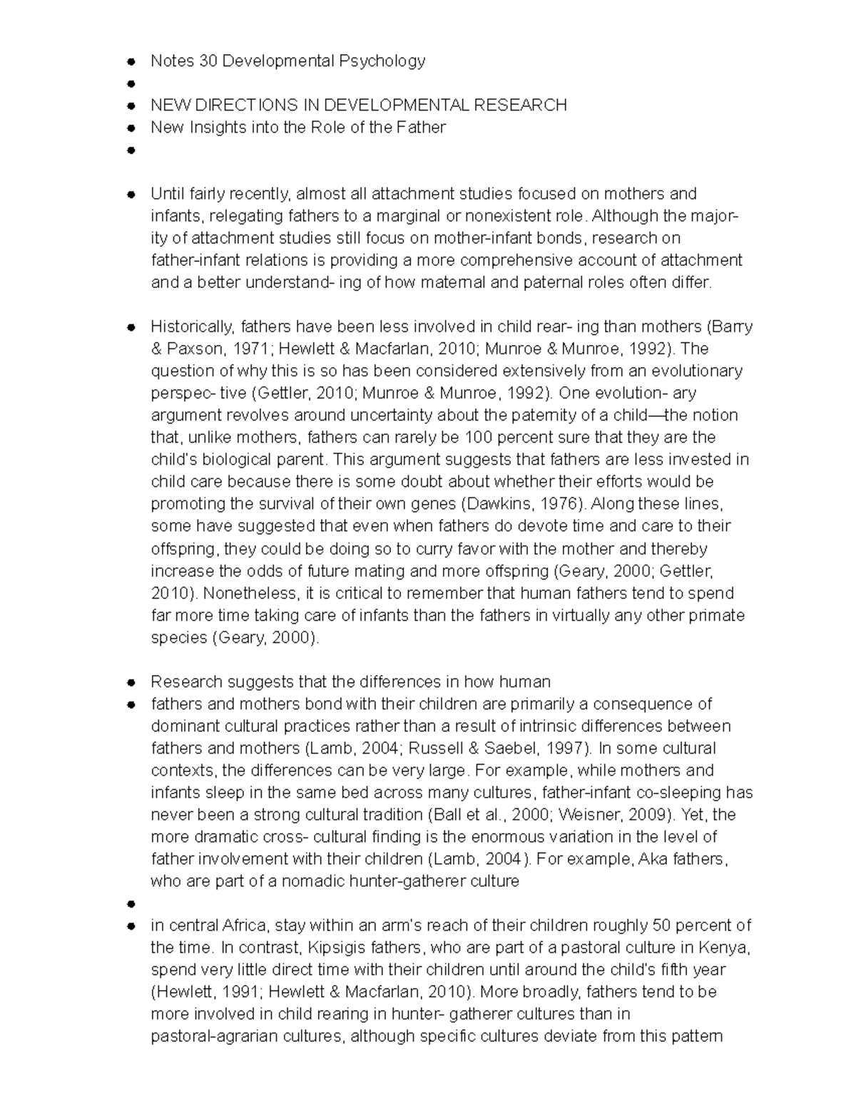 Notes 30 Developmental Psychology - Notes 30 Developmental Psychology ...