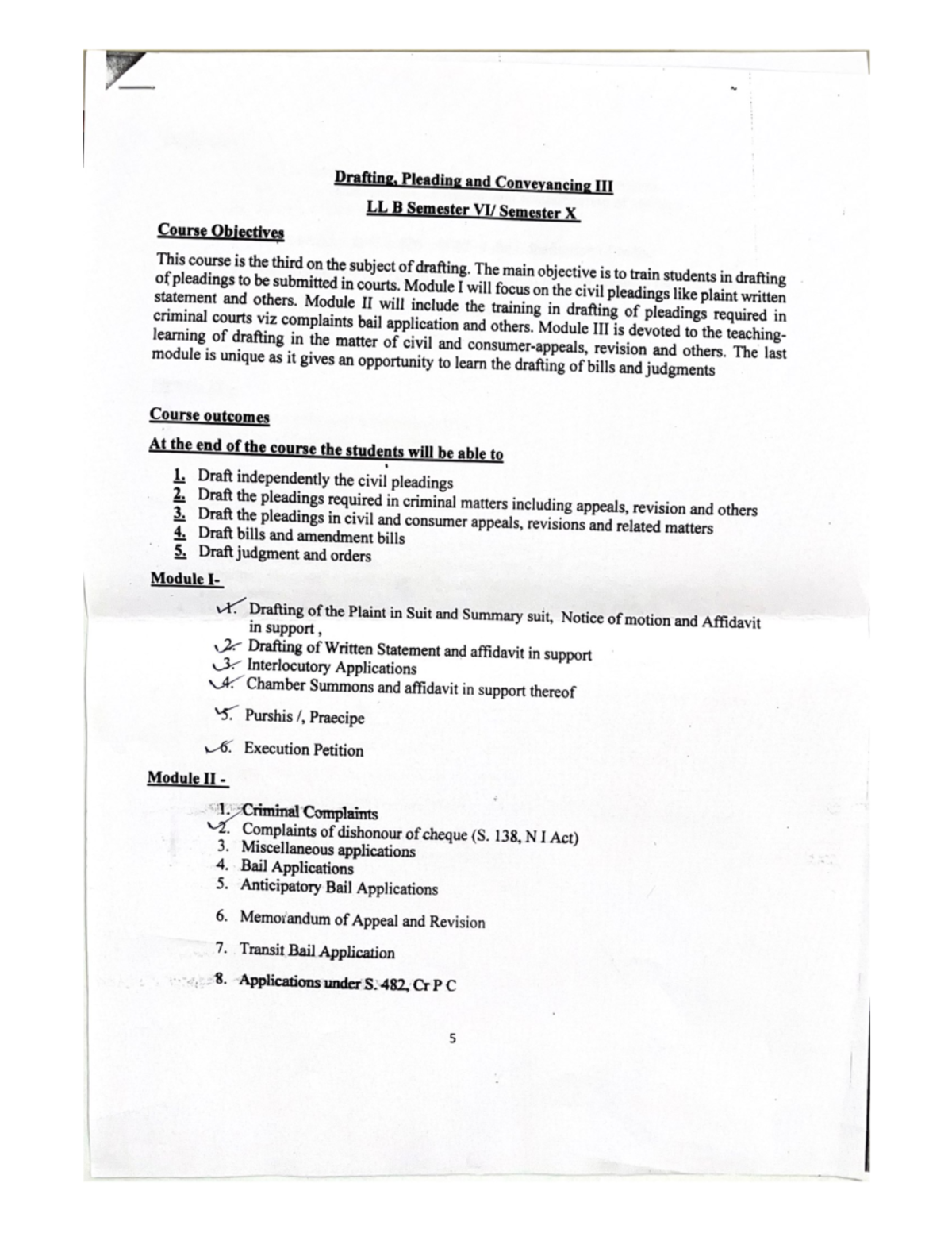 Drafting, Pleading and Convevancing III - FE Law - Studocu