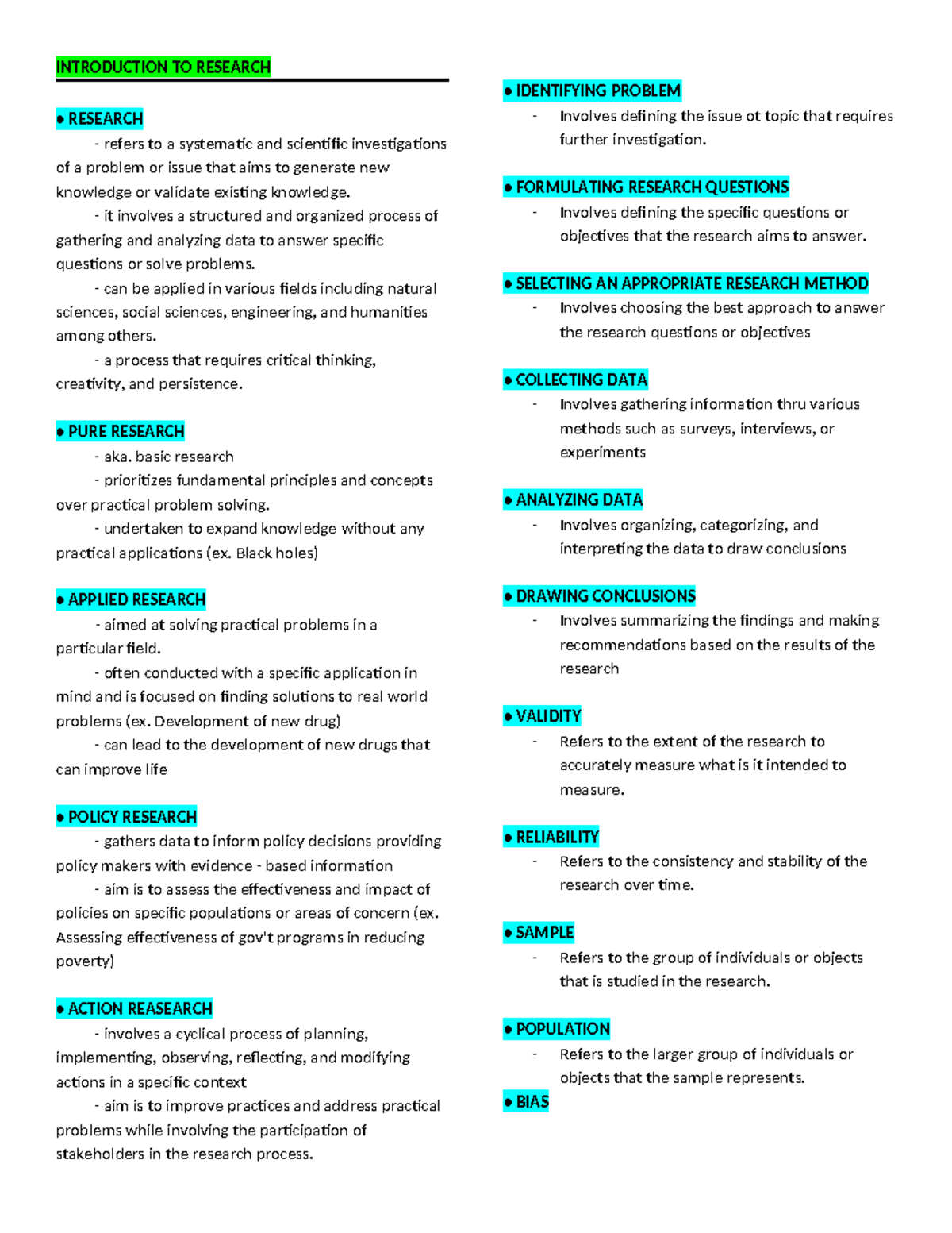 MOR-notes-reviewer - Lecture - INTRODUCTION TO RESEARCH • RESEARCH ...