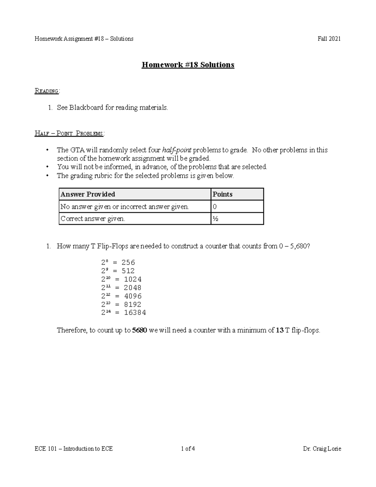 ECE 101 - Fall 2021 - HW18 - Solutions - Homework #18 Solutions READING: See Blackboard for ...