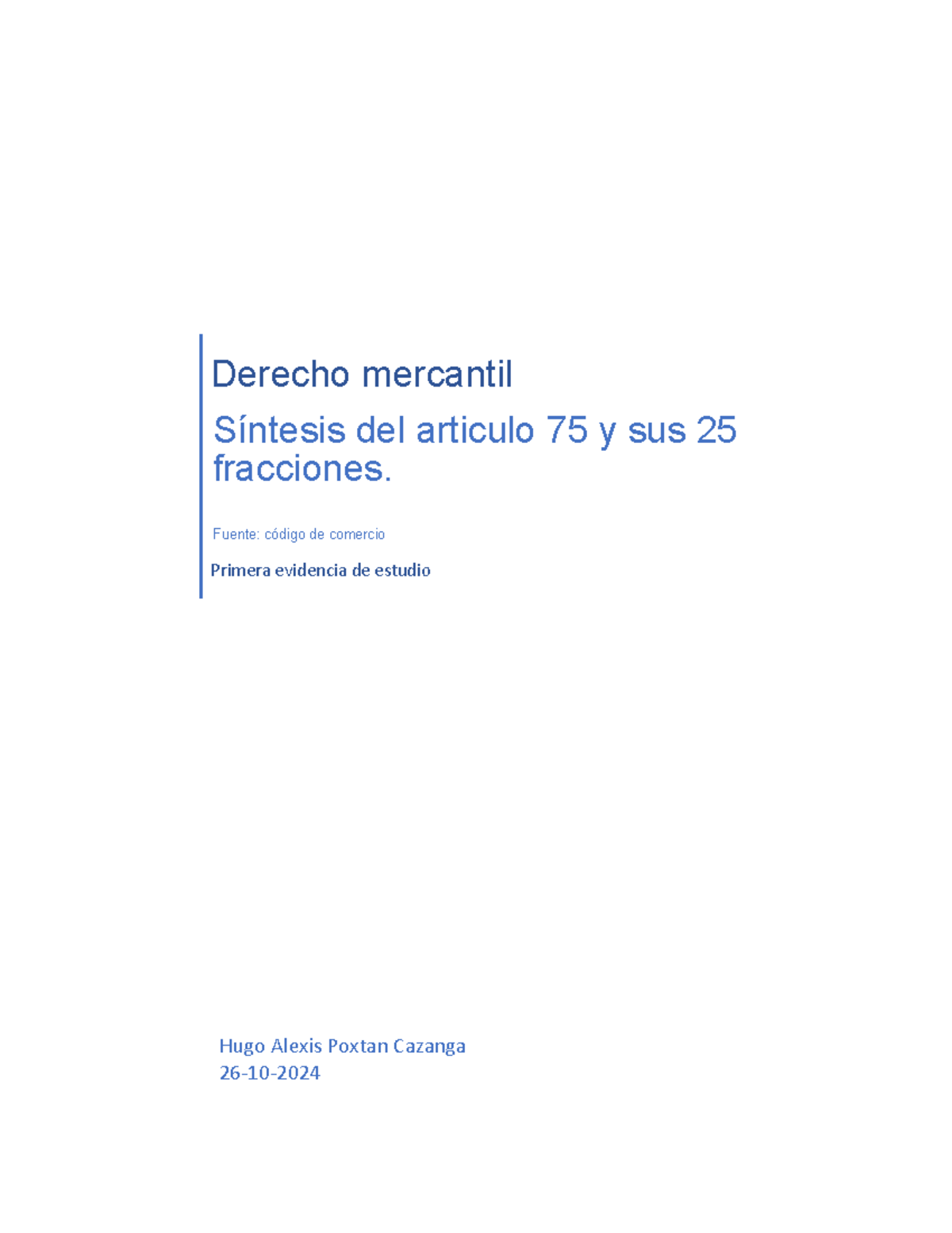 Sintesis articulo 75 y sus 25 fracciones - Derecho mercantil Síntesis ...