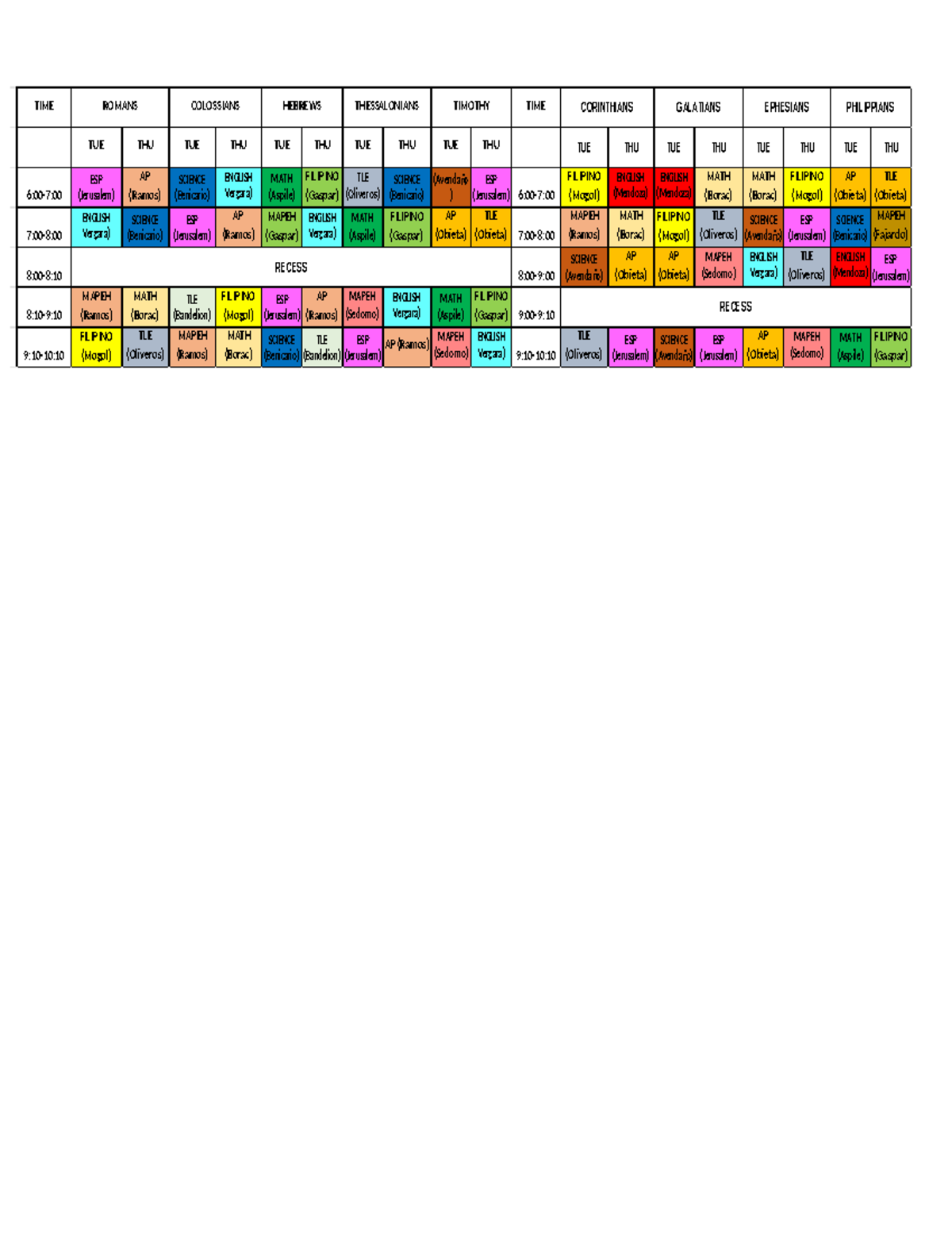 1HR EDIT - okay - TIME TIME TUE THU TUE THU TUE THU TUE THU TUE THU TUE ...