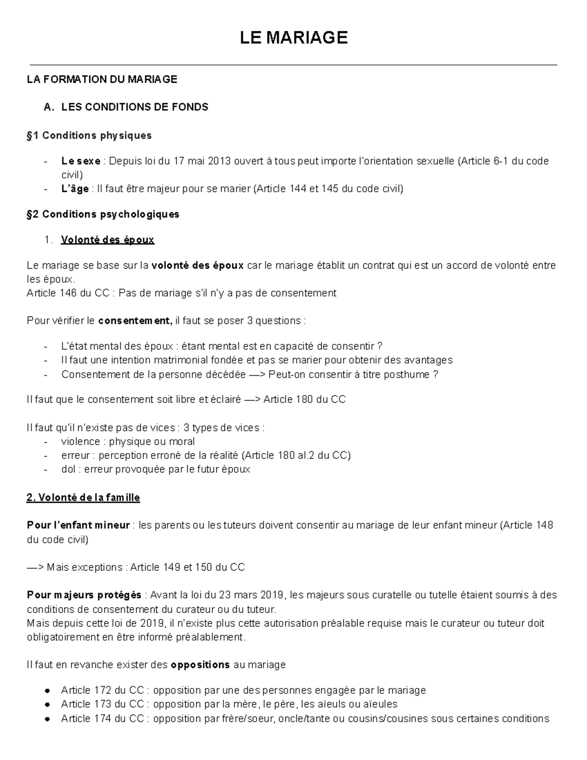 Le Mariage 2 Fiche De Révision Mariage Le Mariage La Formation Du