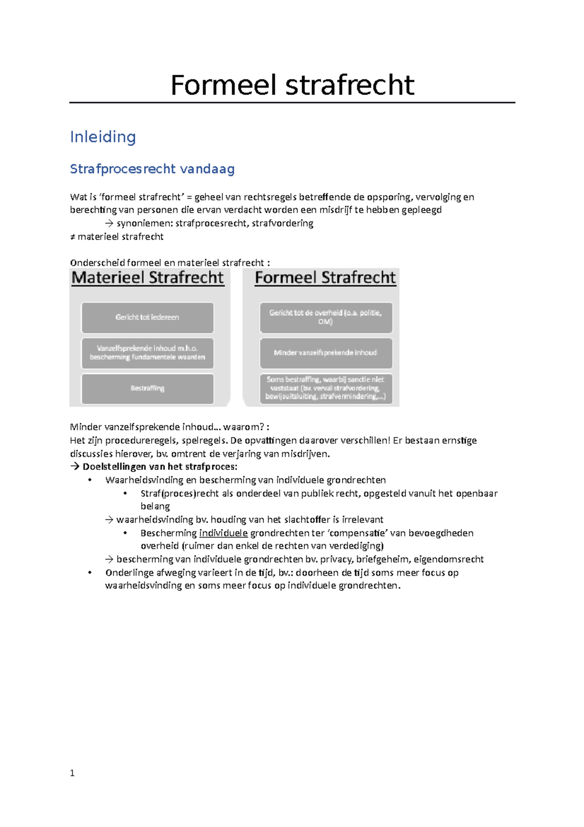 Formeel strafrecht - Formeel strafrecht Inleiding Strafprocesrecht ...