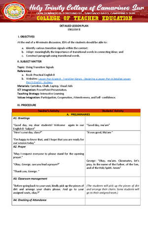 Detailed Lesson Plan in Transitional Devices - Don Mariano Marcos Memorial State University ...