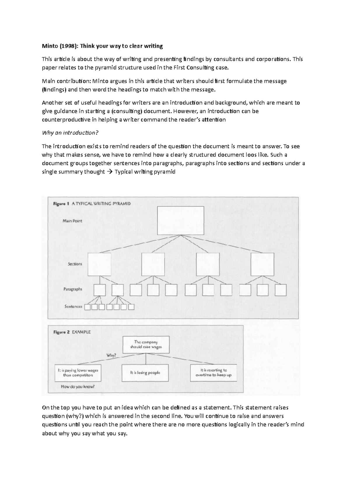 Minto, 1998 - artikel - Minto (1998): Think your way to clear writing ...