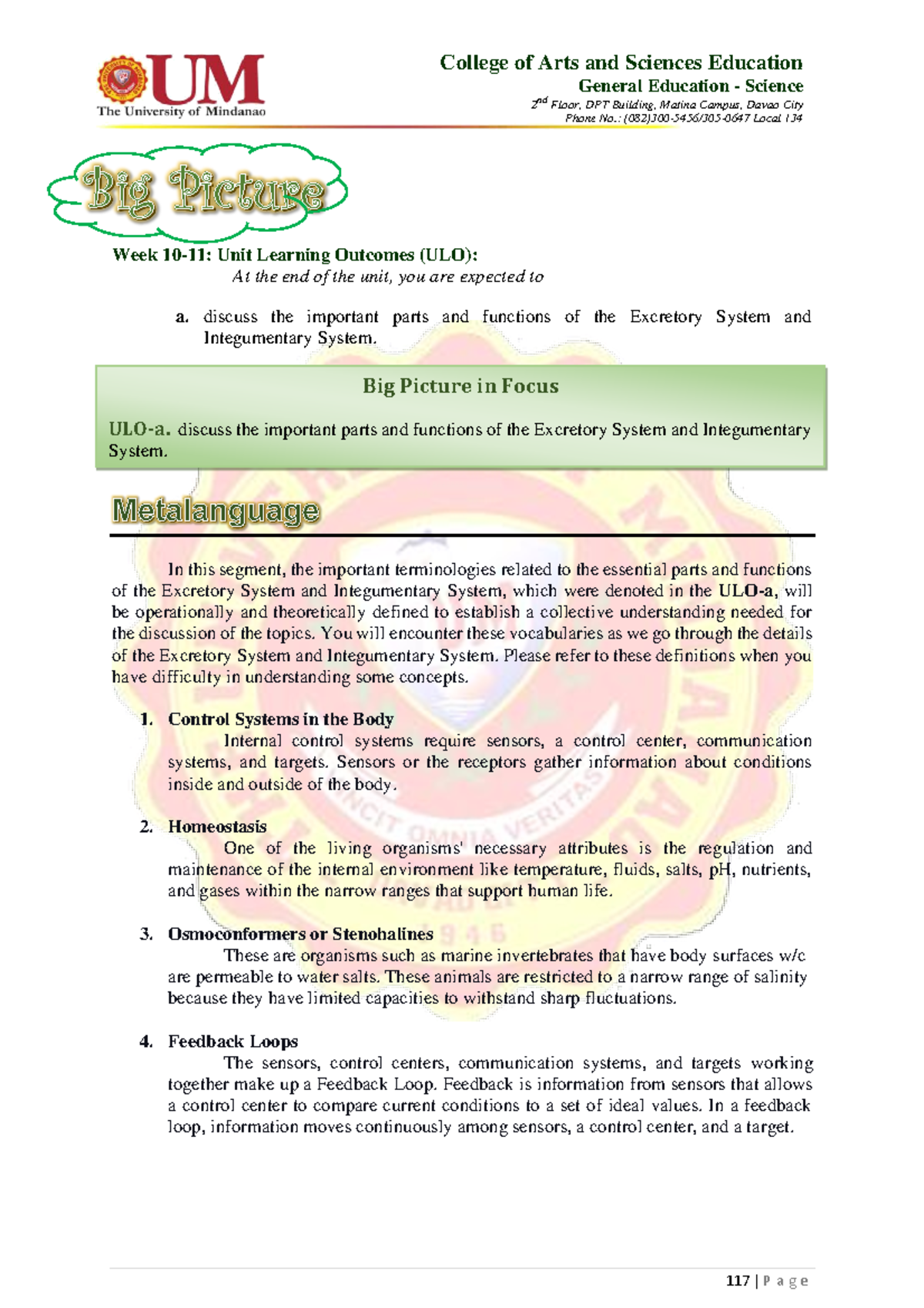 BIO204L WEEK 10 12 Module - General Education - Science 2 nd Floor, DPT ...