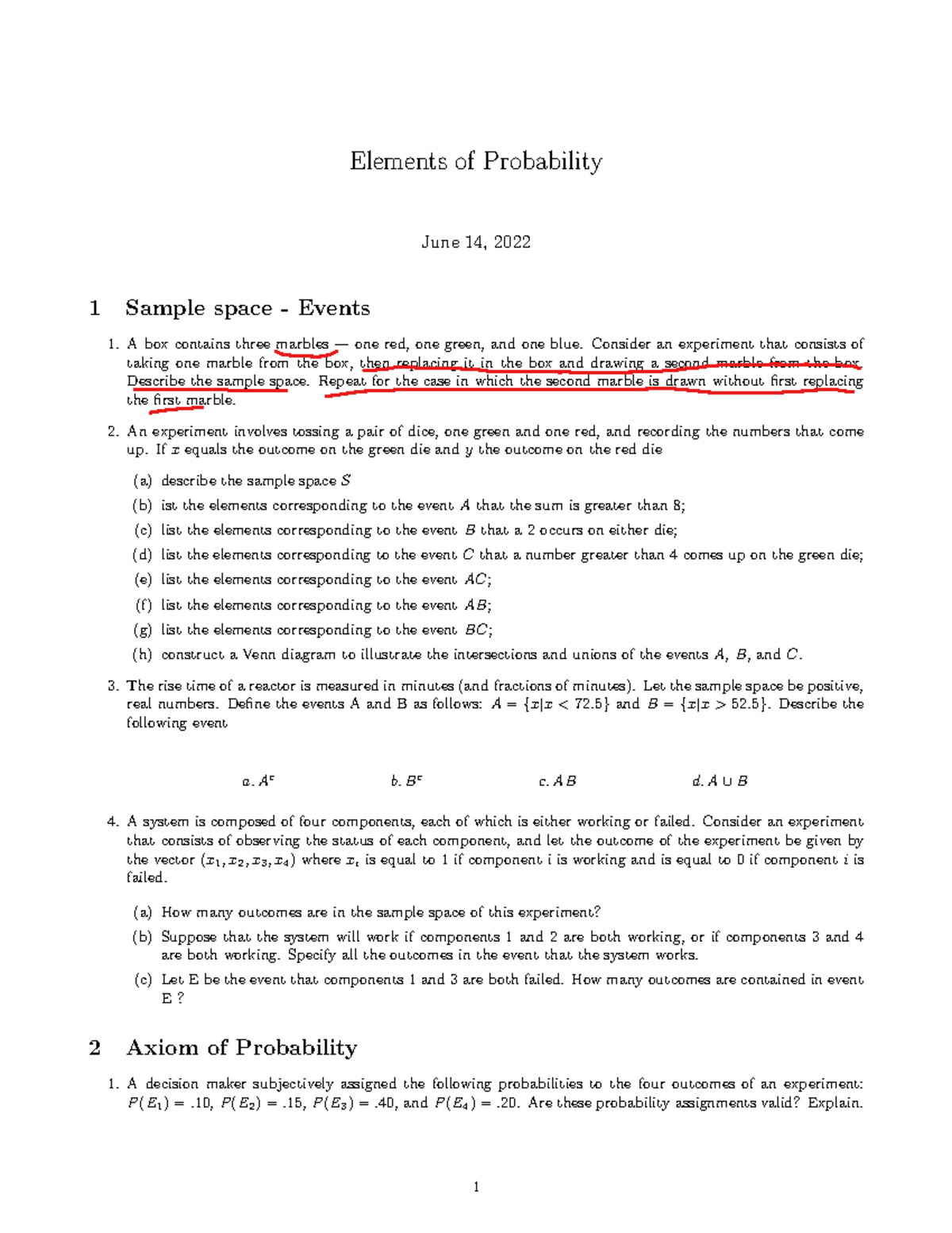 1-Element Prob - pdf slide - Elements of Probability June 14, 2022 1 ...