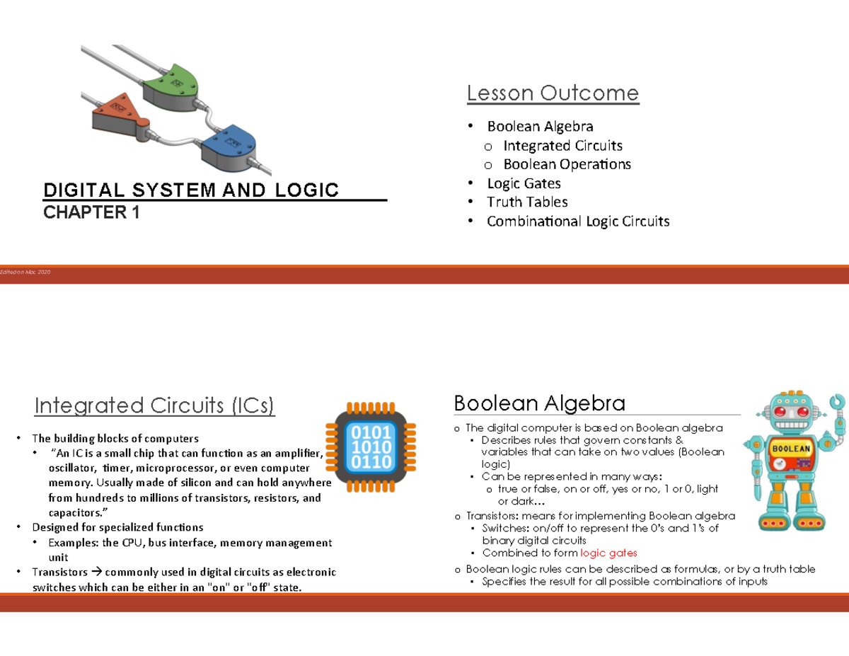 01. Digital System AND Logic - Computer Organization - UiTM - Studocu