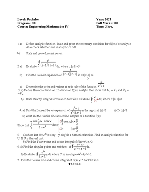 Calculus-II-S19 - Santoo - Pokhara University Faculty of Science and ...