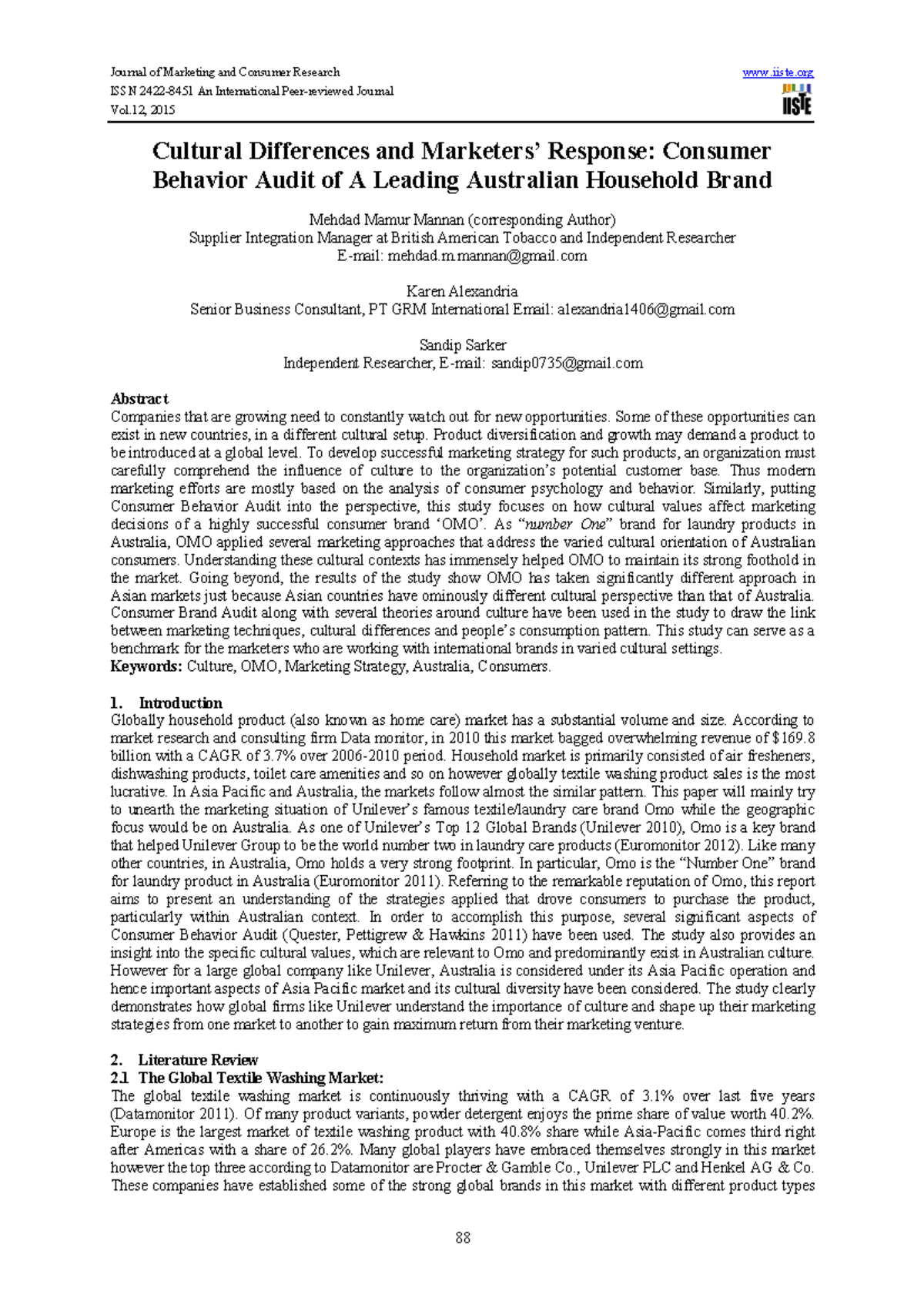 Cultural Differences and Marketers’ Response: Consumer Behavior Audit ...