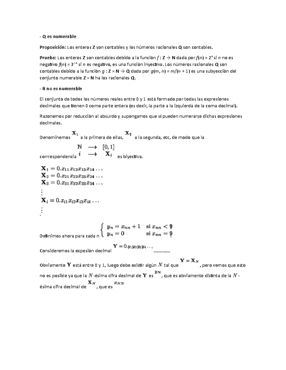 Q es numerable - Q es numerable Proposición: Los enteros Z son ...