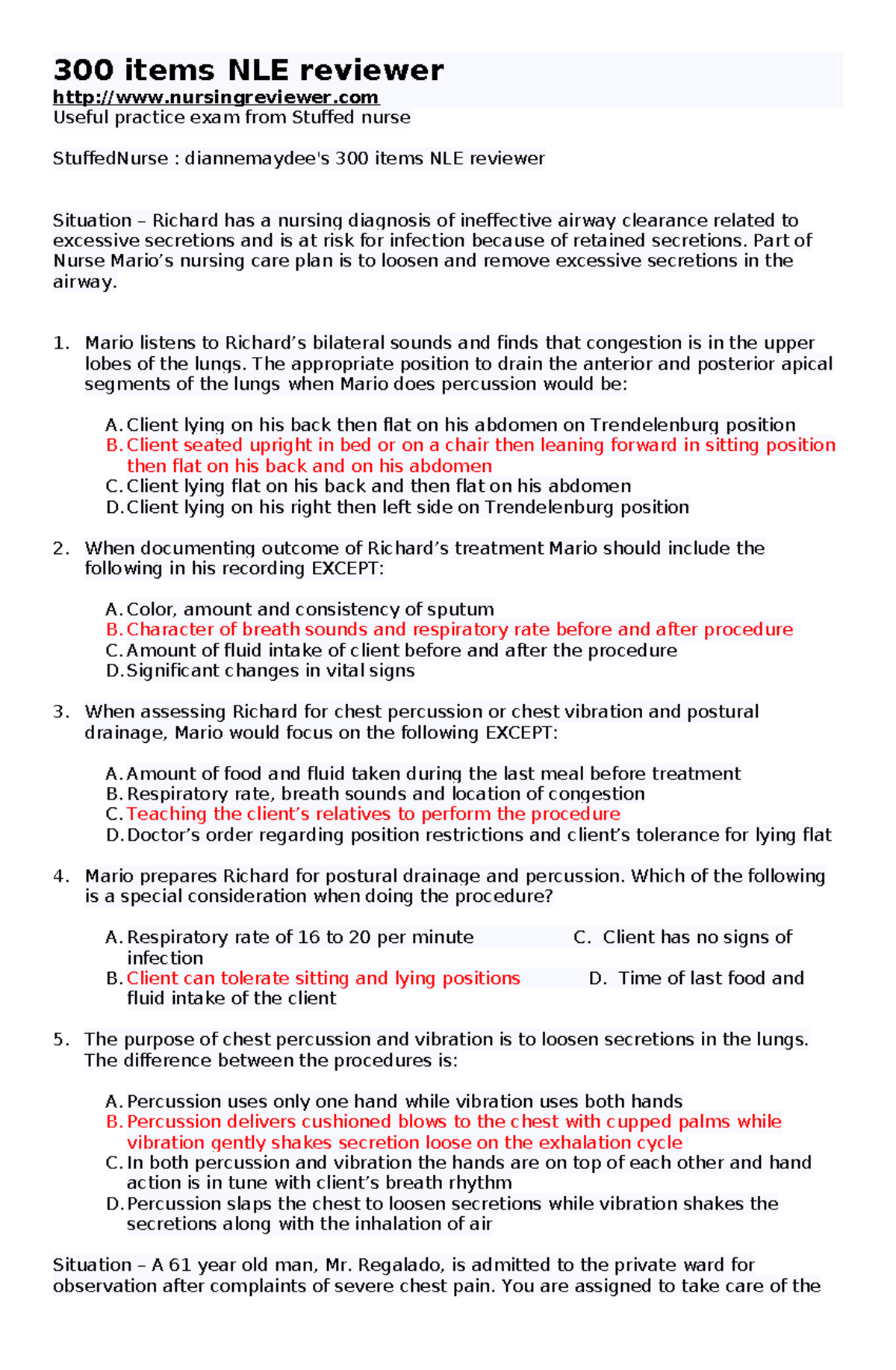 300 items nle reviewer - FOR PNLE BOARD EXAM - 300 items NLE reviewer ...