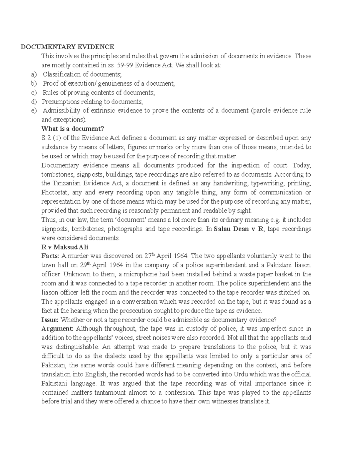 Evidence 2 - Grade: B - DOCUMENTARY EVIDENCE This involves the ...