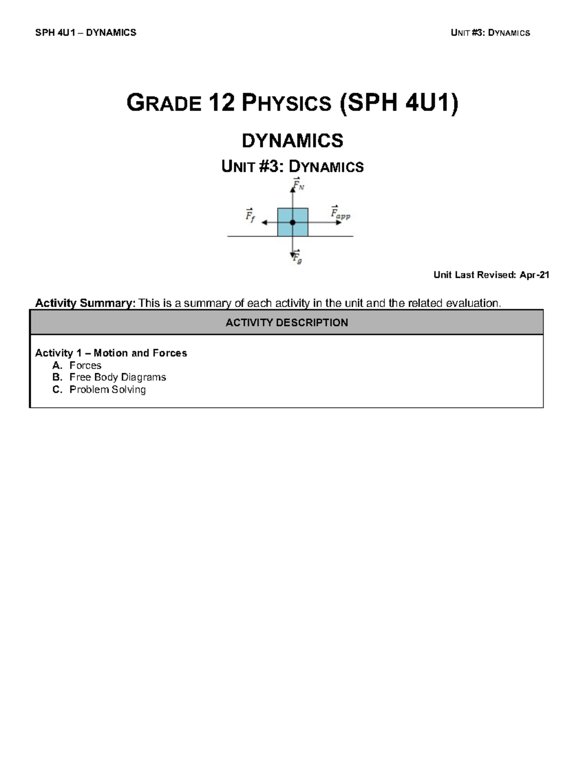 Unit 3 - Copy - Unit 3 Assignment for Physics - GRADE 12 PHYSICS (SPH ...