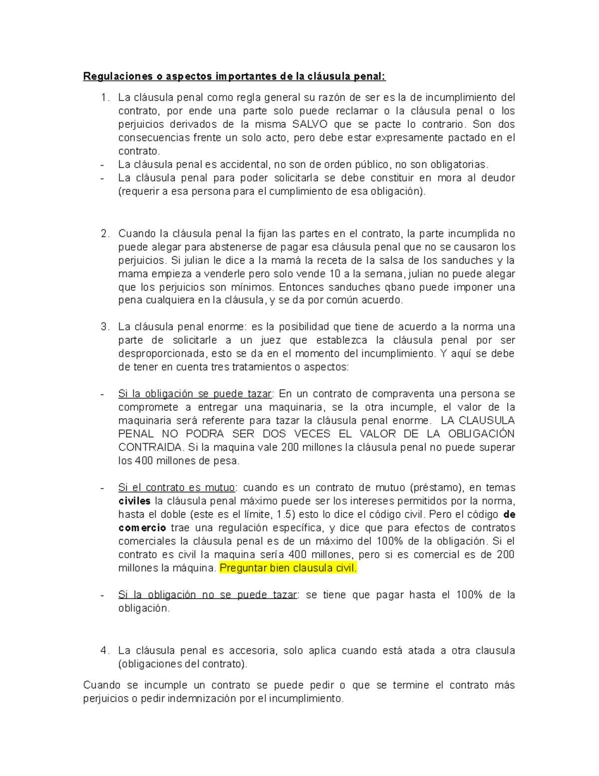 Contratos - Regulaciones o aspectos importantes de la cláusula penal ...