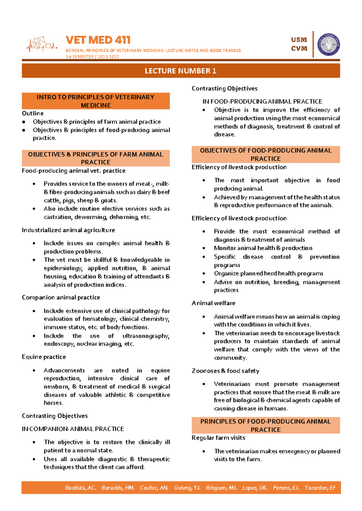 1 Intro to Principles of Veterinary Medicine - VET MED 411 GENERAL ...