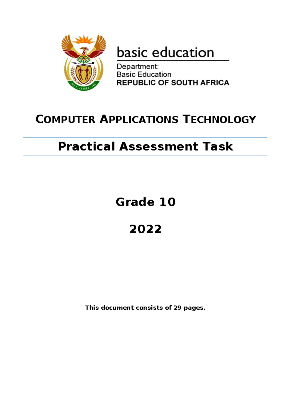 2022 CAT PAT Grade 10 Learner Guide - COMPUTER APPLICATIONS TECHNOLOGY ...