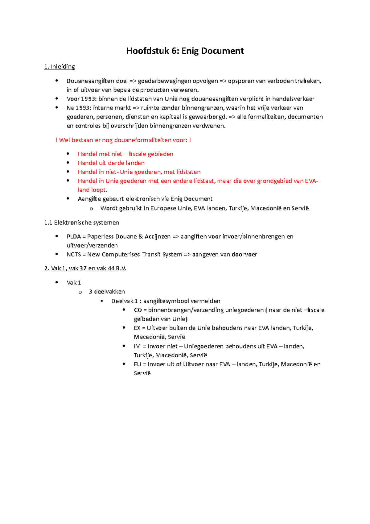 Hoofdstuk 6 Enig Document - Hoofdstuk 6: Enig Document Inleiding ...