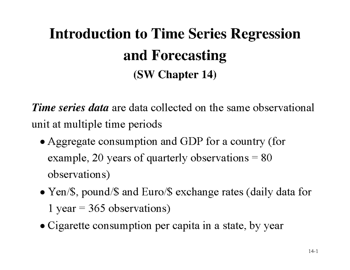 Time Series - Summary description - Introduction to Time Series ...