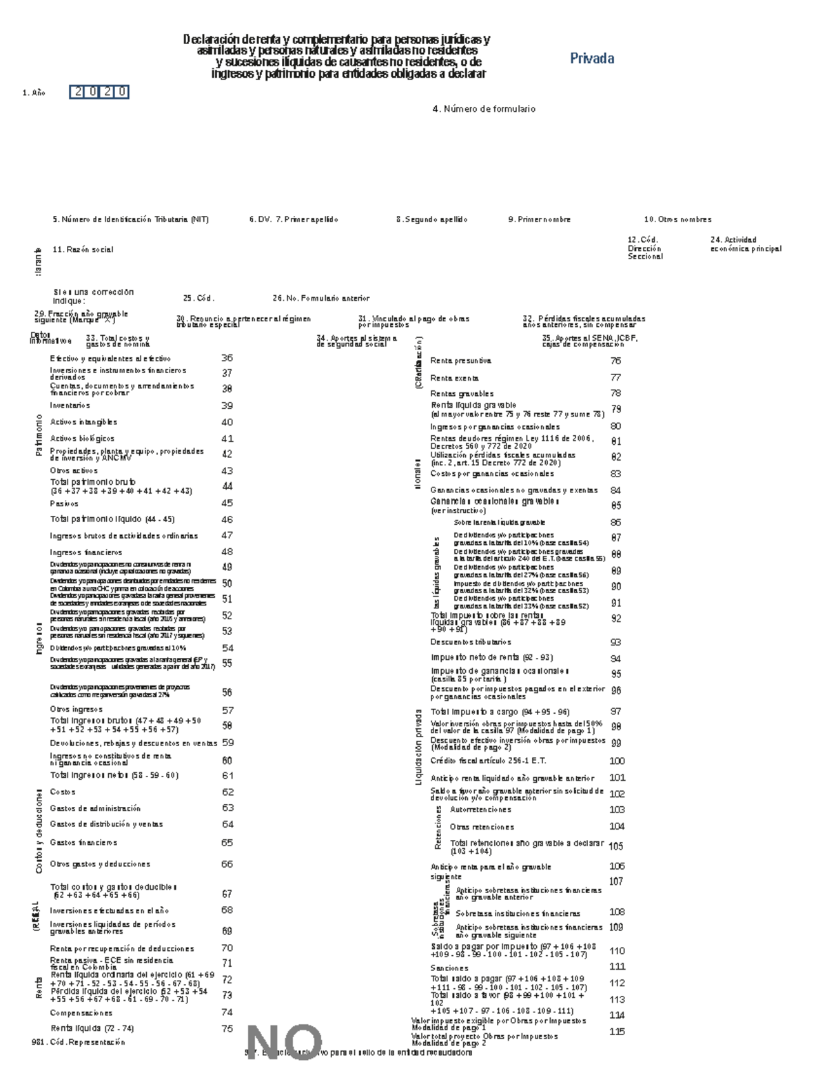 Formato 110 2021 - formulario 110 - Año Declaración de renta y ...