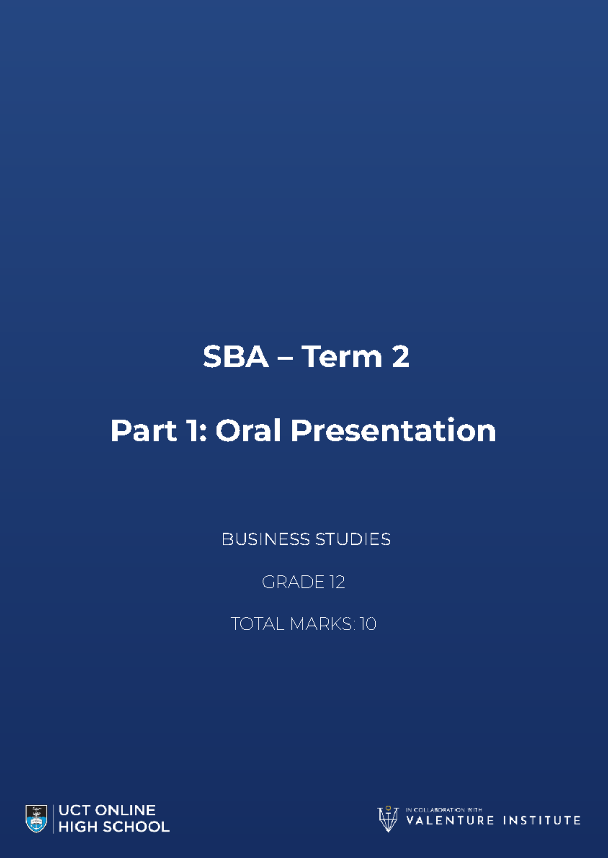 G12 Business Studies Term 2 SBAM18 Part 1 240429 103807 - SBA – Term 2 ...