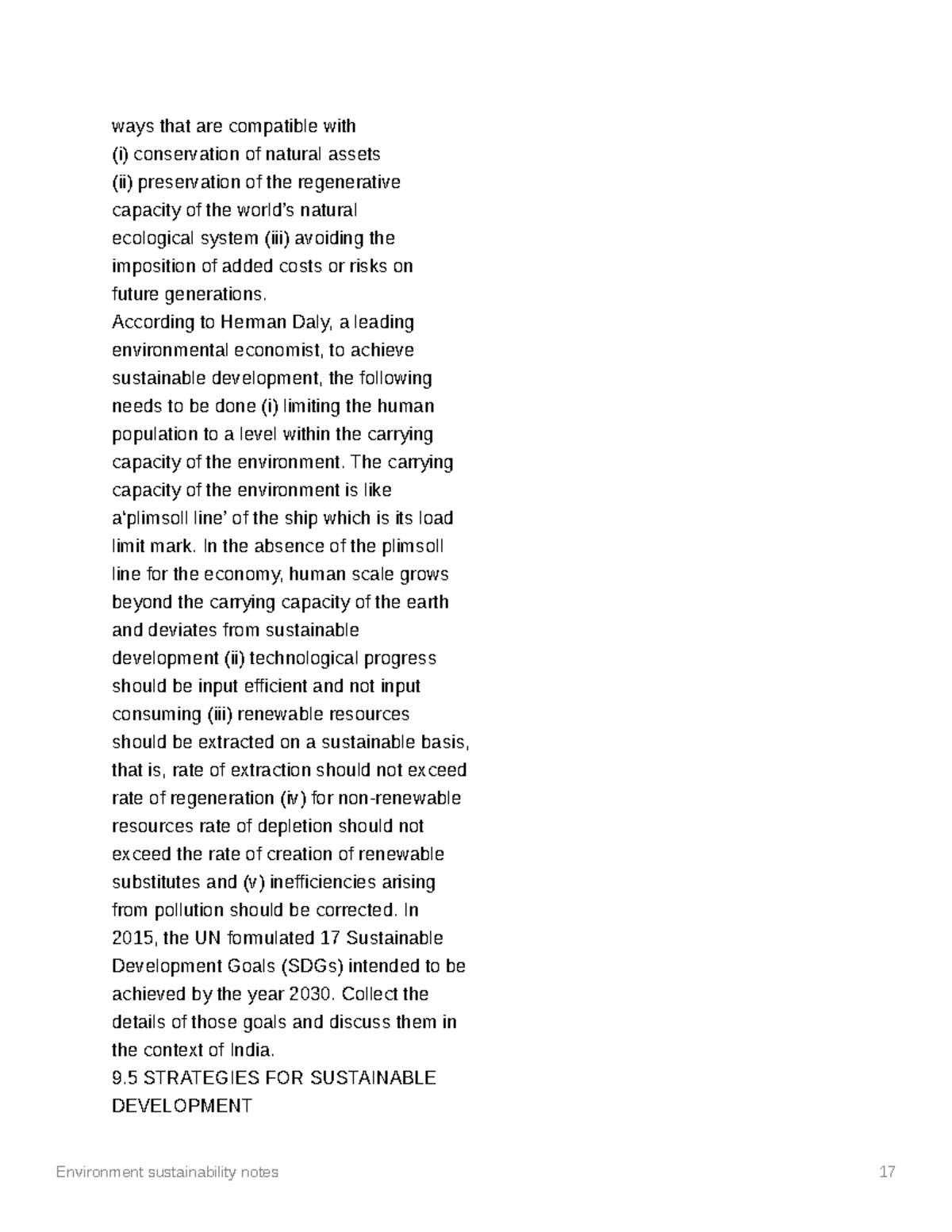 Environment sustainability notes 17-18 - Environment sustainability ...