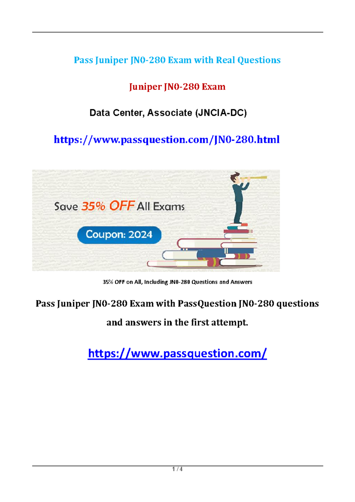 Juniper Jncia-DC JN0-280 Practice Test Questions - Pass Juniper JN0-280 ...