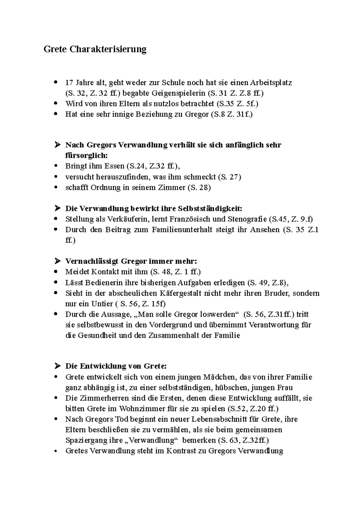 Charakterisierung Grete - Grete Charakterisierung 17 Jahre alt, geht ...