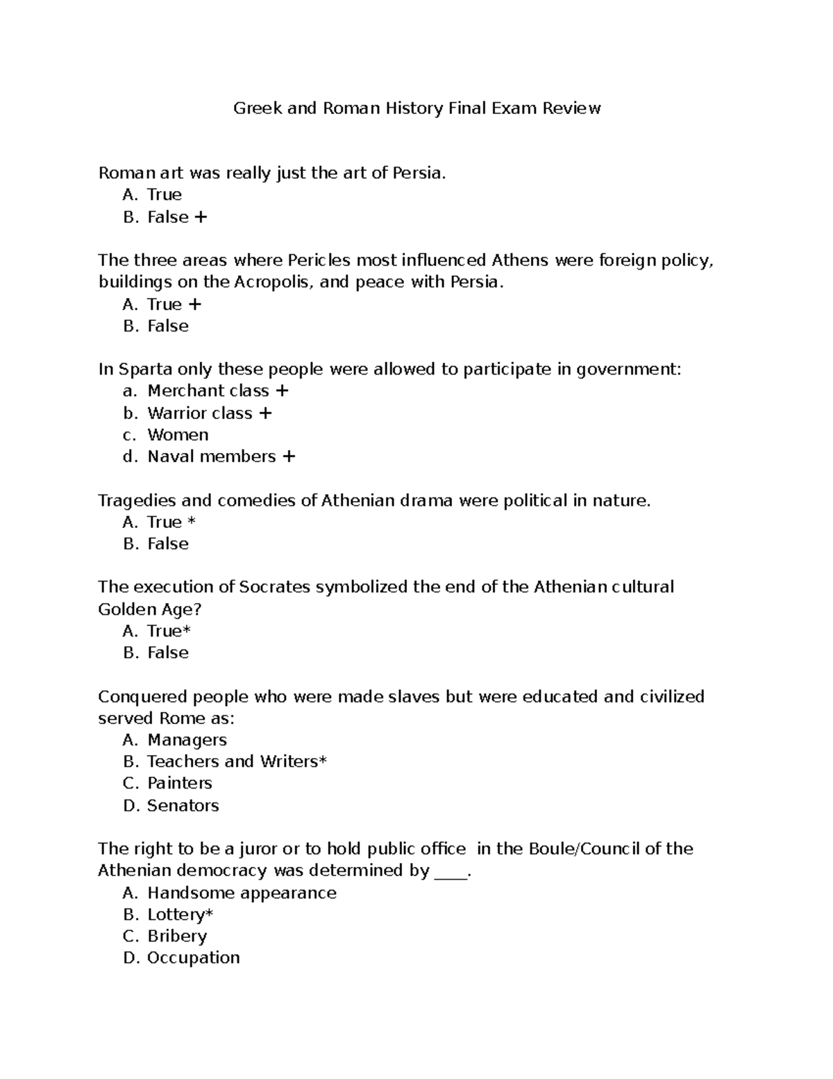 Final%20Exam%20Review - Greek and Roman History Final Exam Review Roman ...