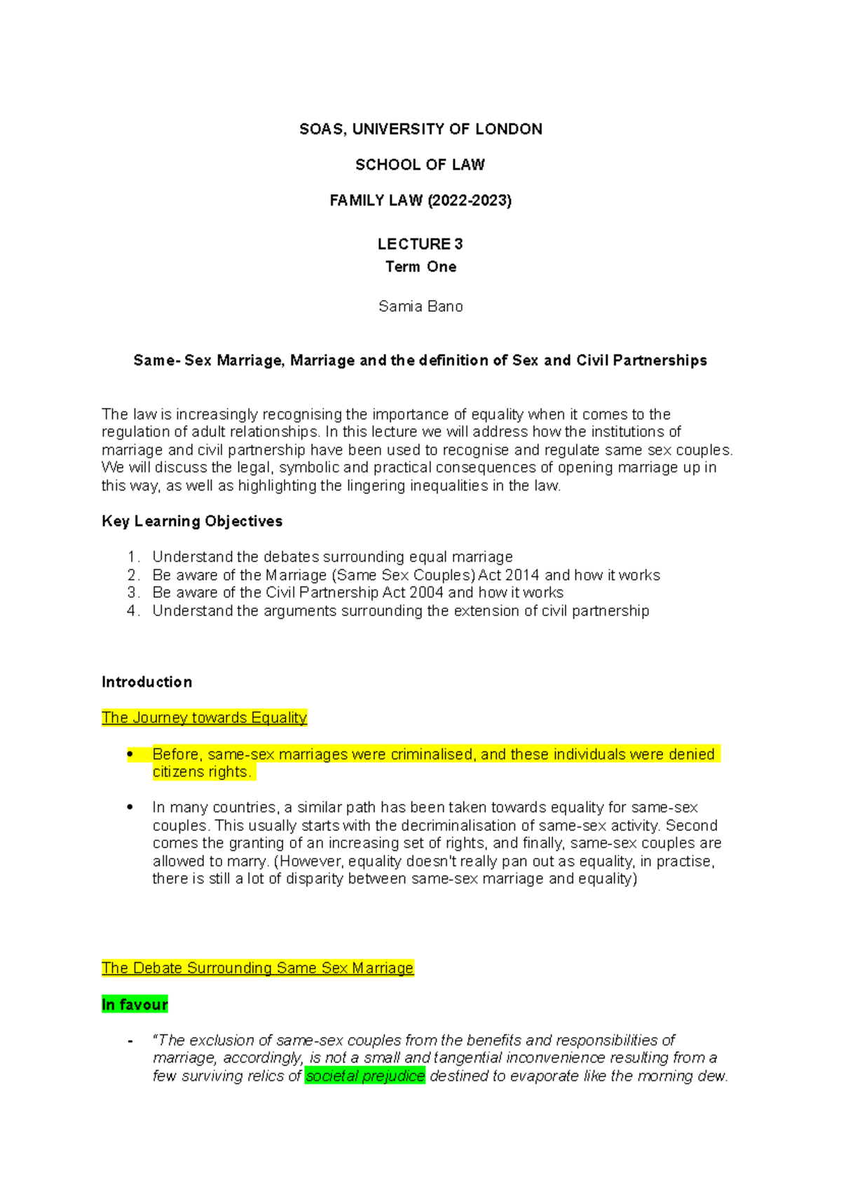 3. Same-Sex Marriage - SOAS, UNIVERSITY OF LONDON SCHOOL OF LAW FAMILY ...