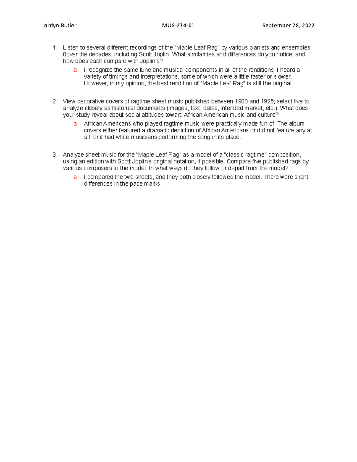 Chapter 6 Homework - Jordyn Butler MUS-234-01 September 28, 2022 Listen ...