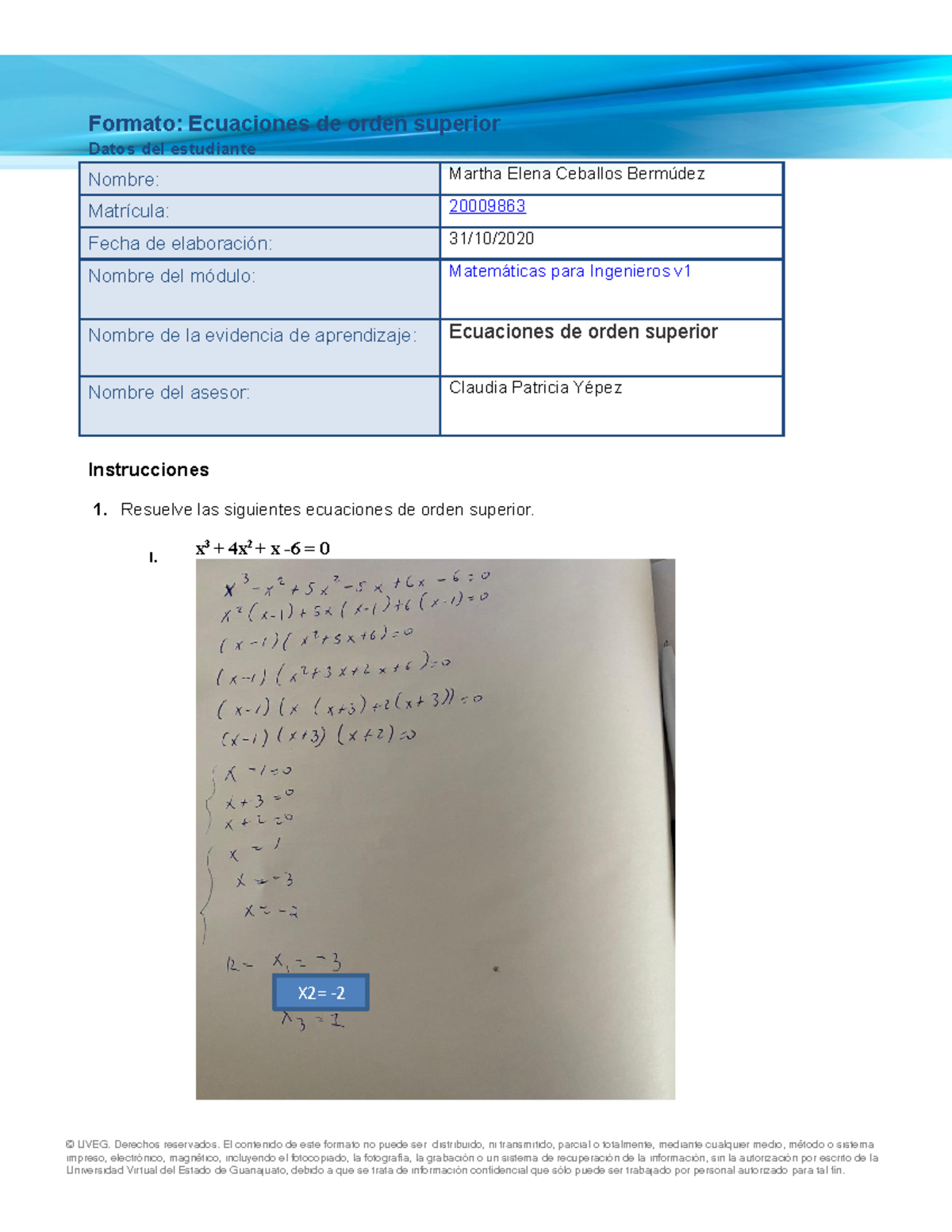 Ceballos Martha Ecuaciones de orden superior - Formato: Ecuaciones de ...