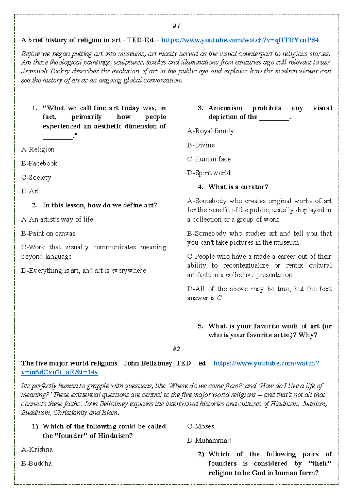 Listening (TED-ed) - A brief history of religion in art - TED-Ed ...