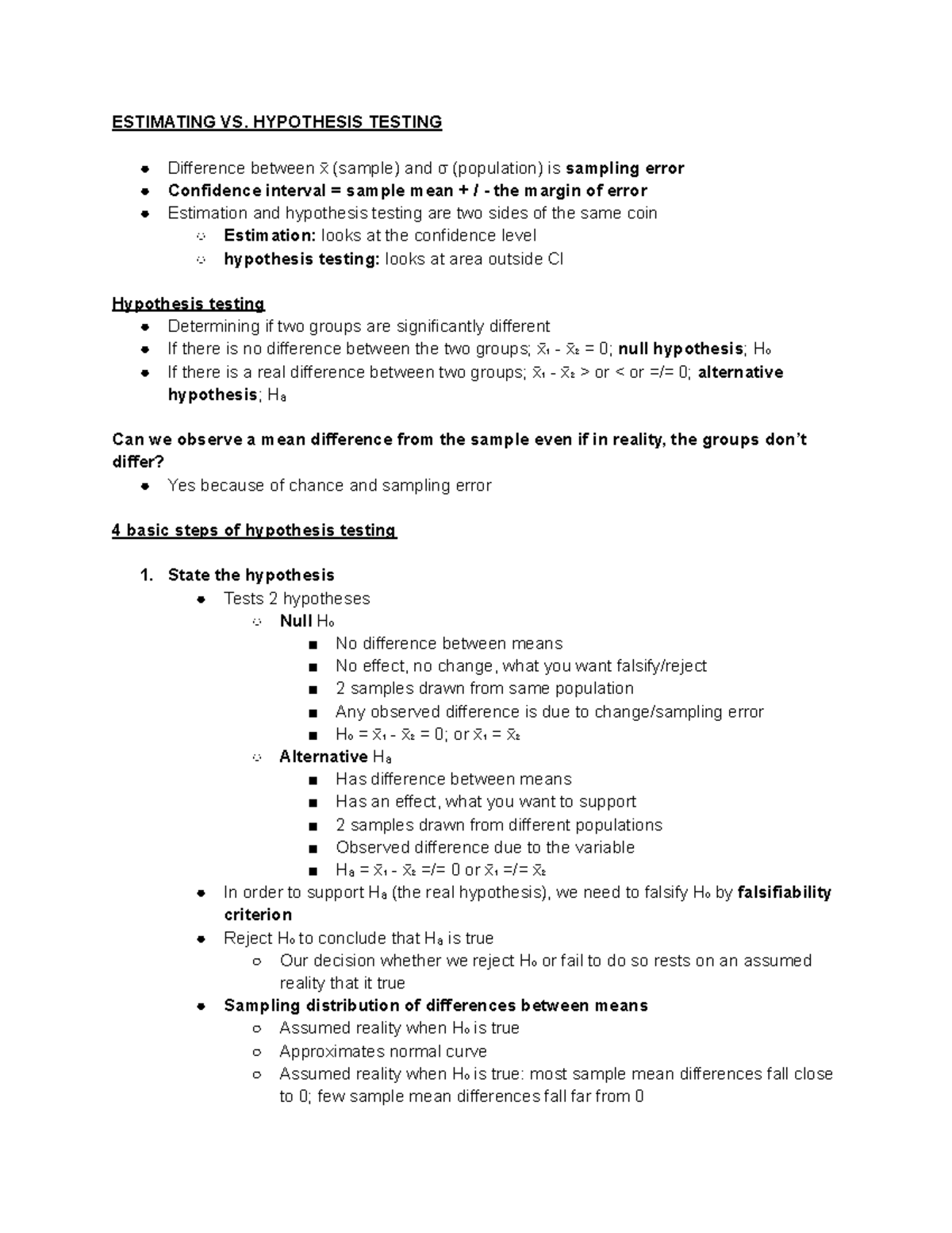 Estimating vs. Hypothesis Testing - Psych Stat Lec - Psychological ...