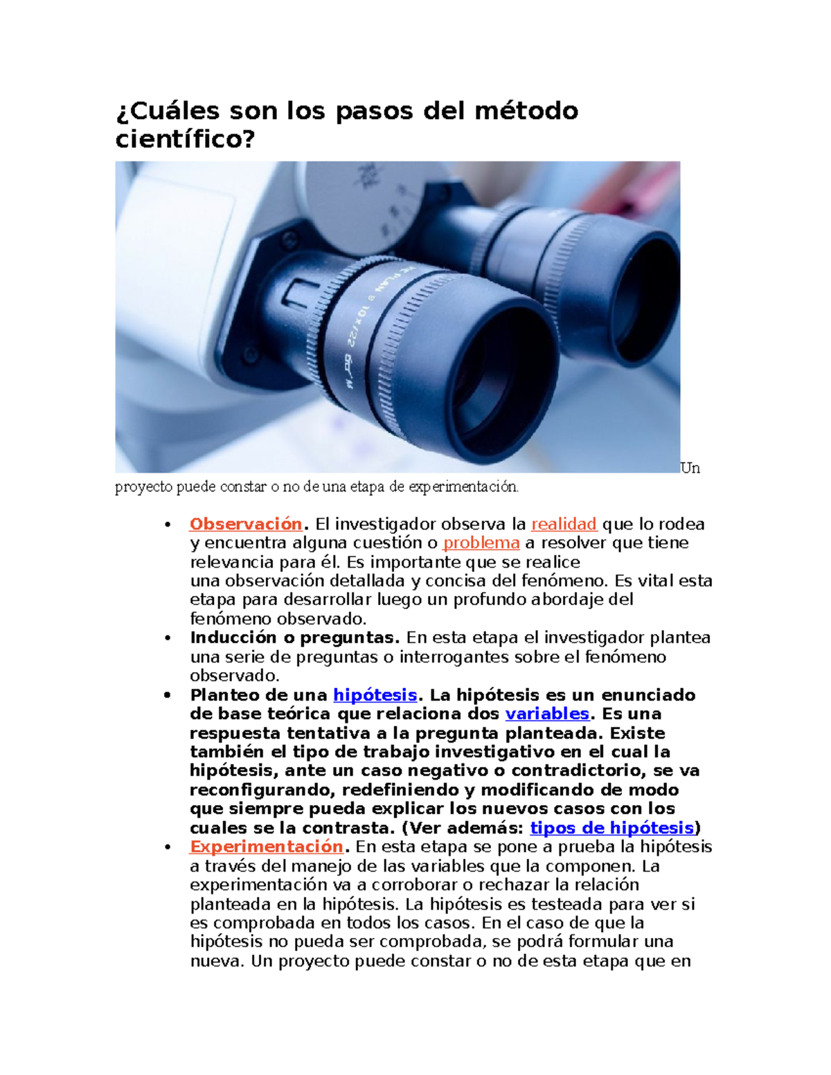 Cuáles son los pasos del método científico - ¿Cuáles son los pasos del ...